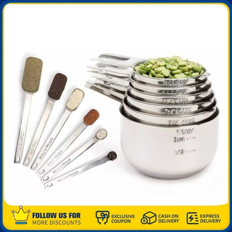 13 Pack Stackable Measuring cup Set, Measuring Cup, Stainless Steel ...