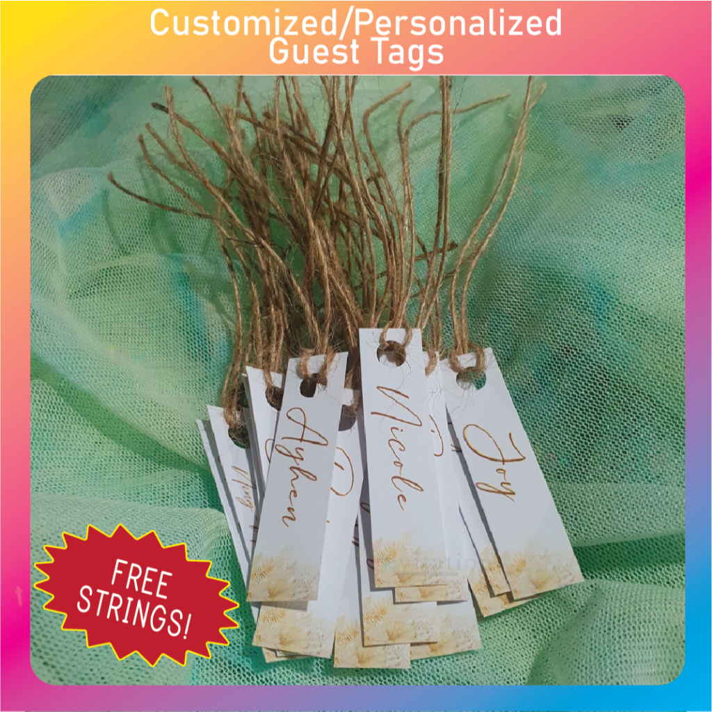 FREE STRING CUSTOMIZED GUEST TAGS I FAVOR TAGS FOR WEDDING I BIRTHDAY I ...