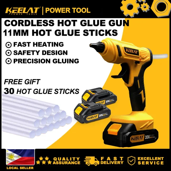 KEELAT Cordless Hot Glue Gun Heavy Duty Precision Crafting Electric ...