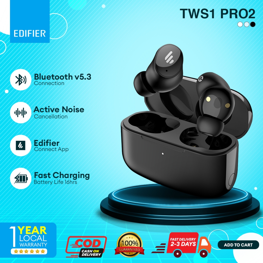 Edifier Tws1 Pro 2 Bluetooth V5.3 Connectivity/Noise Cancelling ...