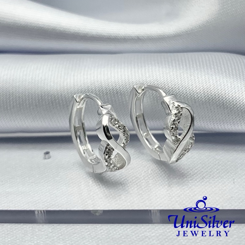Unisilver 925 Sterling Silver 14MM Infinity Huggie Earrings (ES497-1001 ...