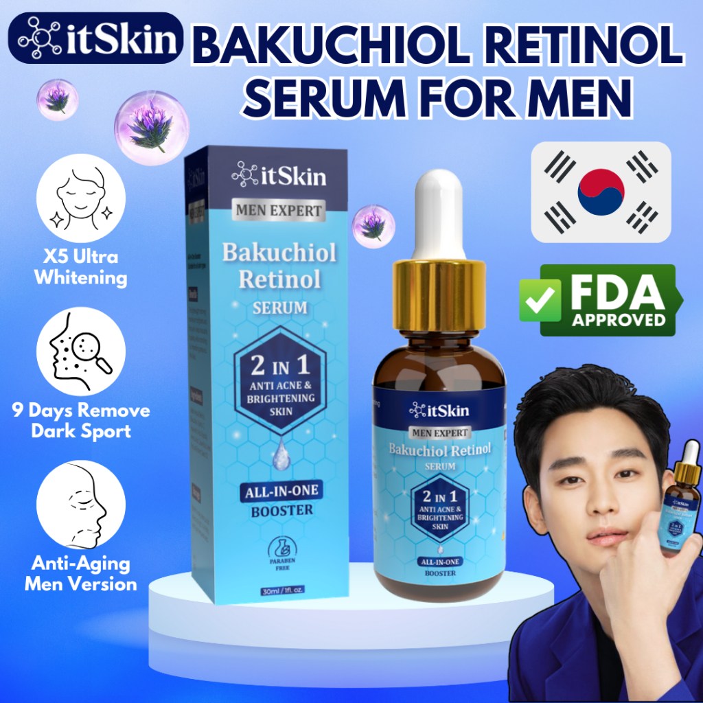 ITSKIN Bakuchiol Retinol Serum For Men Anti Aging Whitening Renewing ...