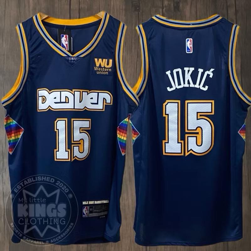MLKC #15 Denver Nuggets Basketball Jerseys Patch and Embroidered Drifit ...