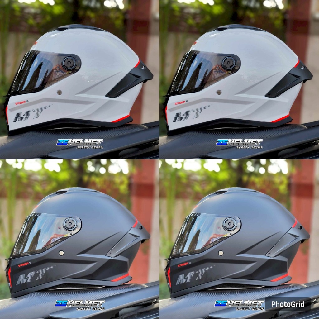 MT STINGER V2 PLAIN FULL FACE - SINGLE VISOR FREE CLEAR LENS, | Shopee ...
