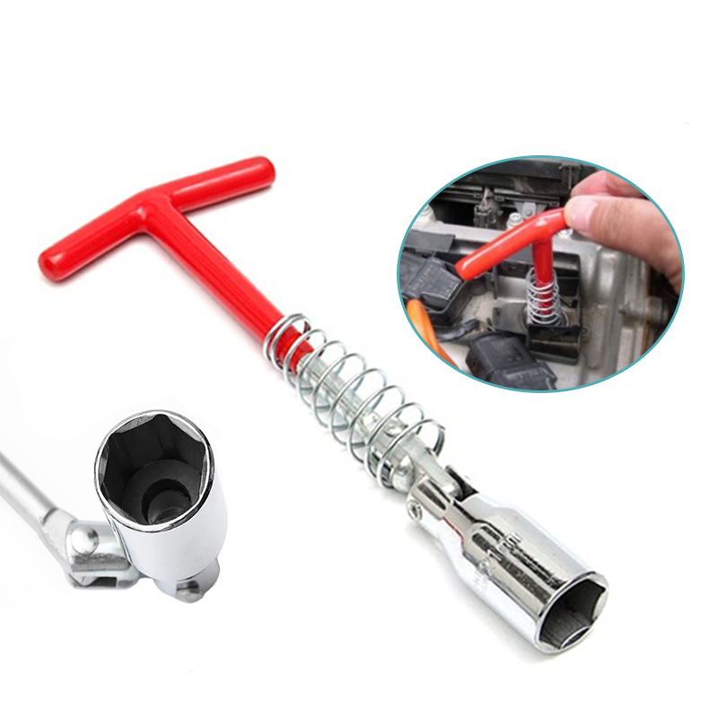 Car Spark Plug Wrench Removal Tool T Wrench 16mm Universal Joint Spark ...