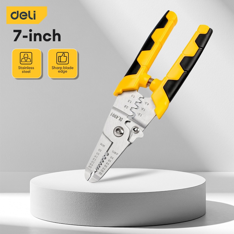 Deli Tool 14 in 1 Wire Stripper 0.6-2.6mm Wire Crimping Pliers | Shopee ...