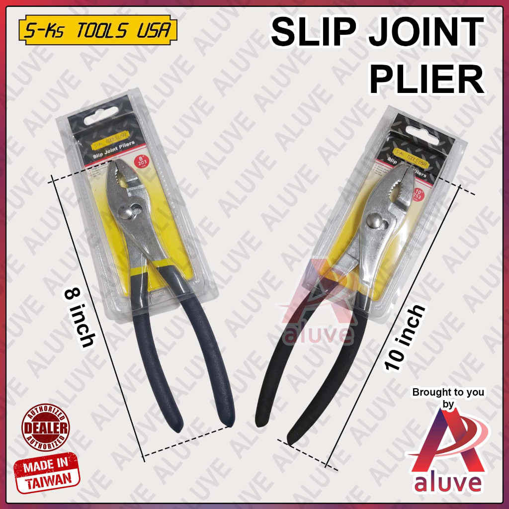 S-Ks Tools USA Slip Joint Plier | Mechanical Plier | 8inch or 10inch | Made from Forged Carbon ...