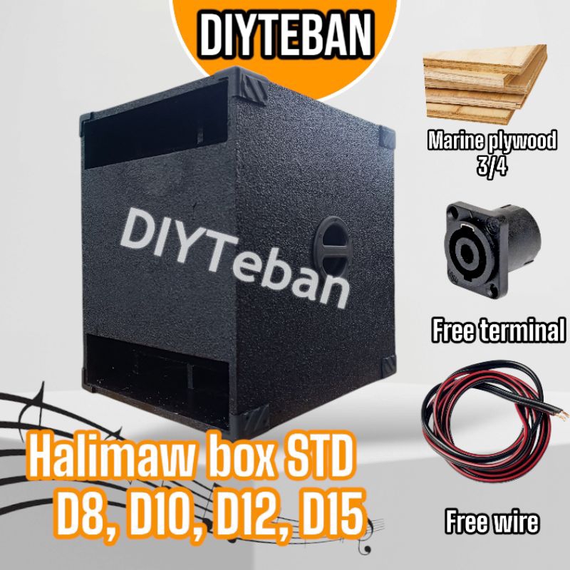 HALIMAW BOX D15 Standard 15 inches Black Textured and Plain version Bandpass Subwoofer Box ...