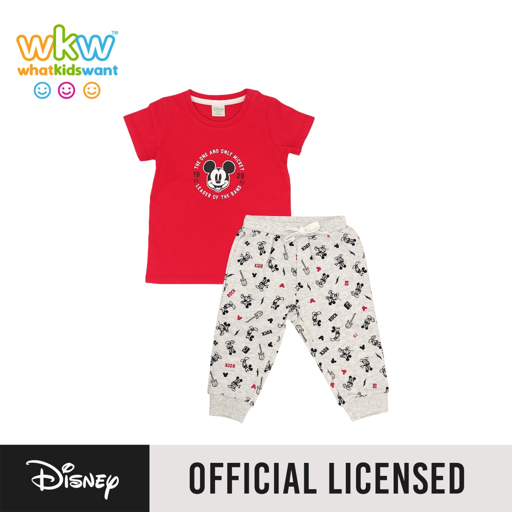 What Kids Want X Disney Baby Mickey Born To Rock Round Neck Tee and ...