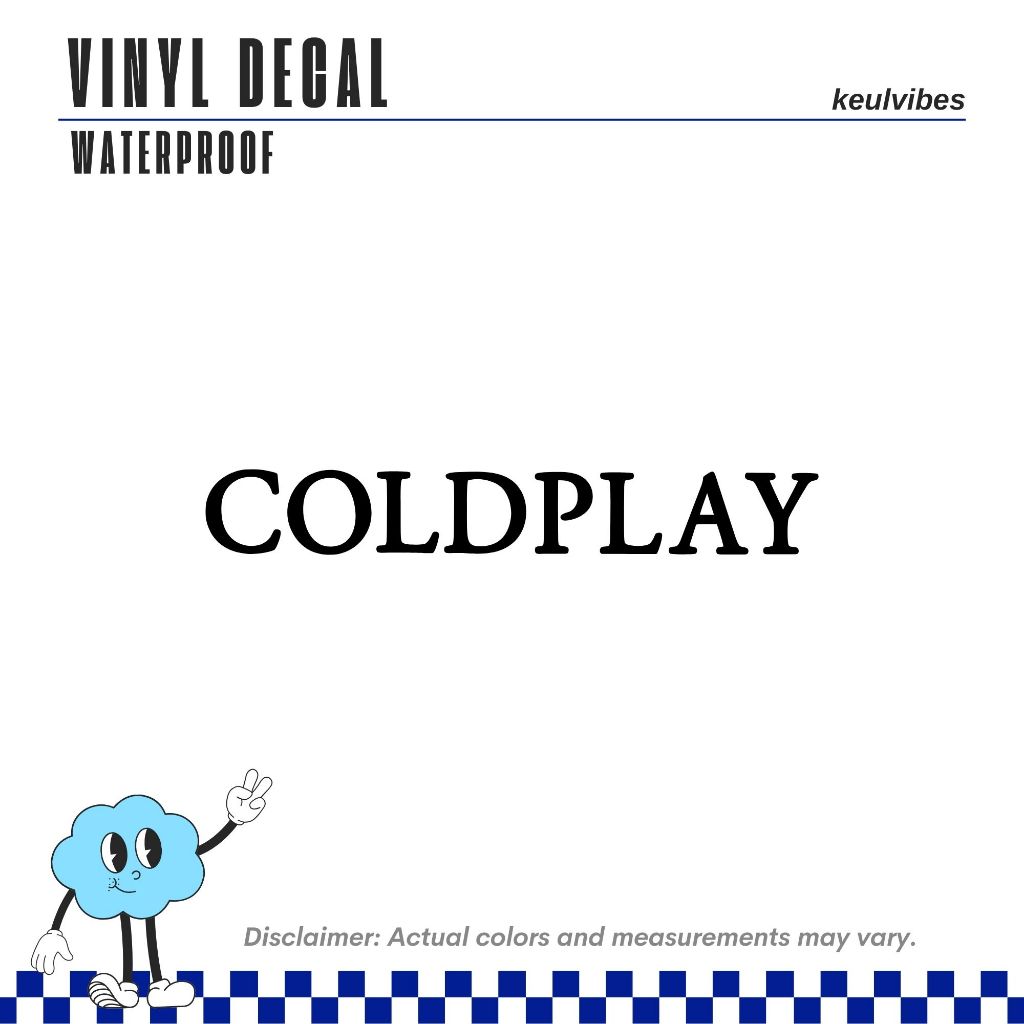 COLDPLAY Band logo Vinyl Decals brand laptop motor bike car tumbler ...