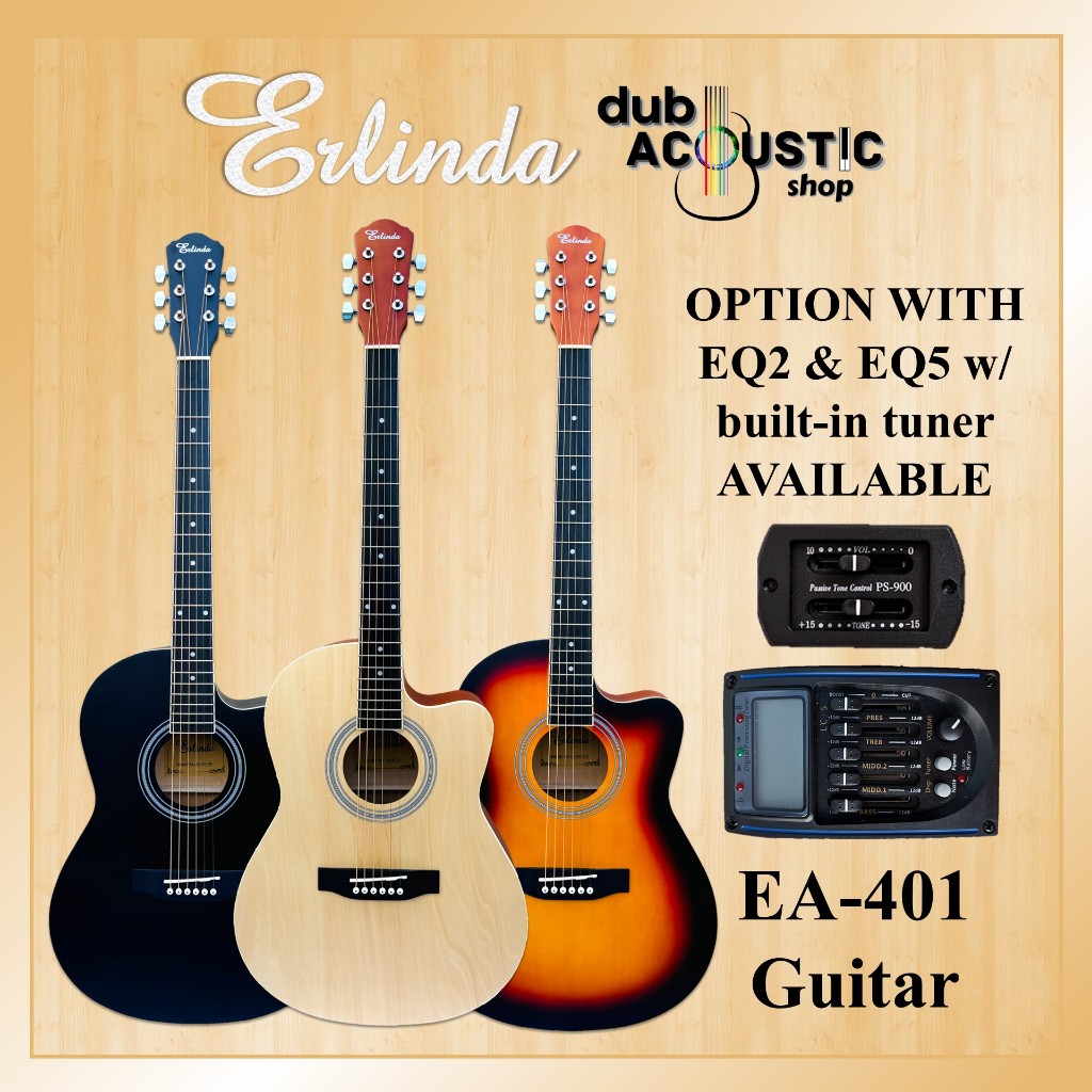 Erlinda Standard Size Acoustic Guitar (EA-401) - Matte finish | Shopee Philippines