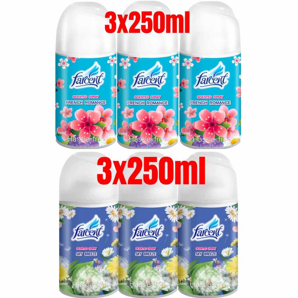 VALUE PACK FARCENT SCENTED SPRAY SKY BREEZE/FRENCH ROMANCE (3X250ML ...