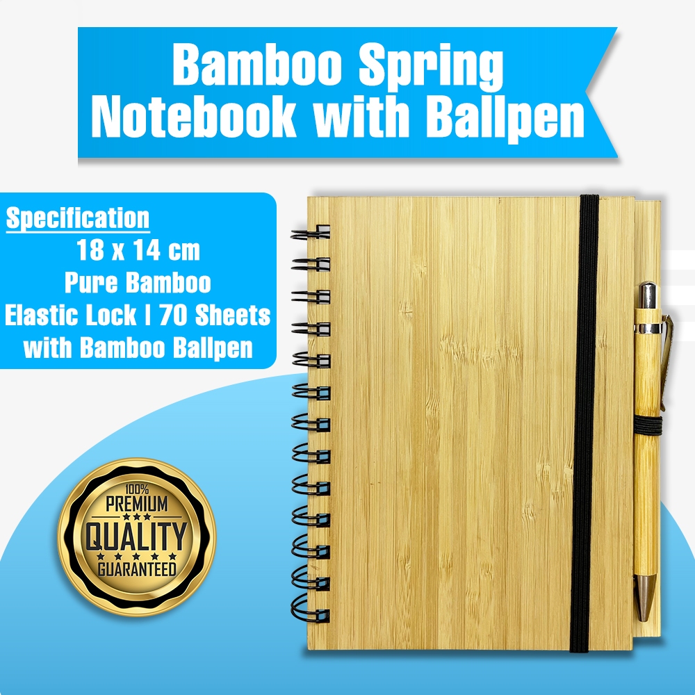 Bamboo Design Notebook Notepad with Pen | Shopee Philippines