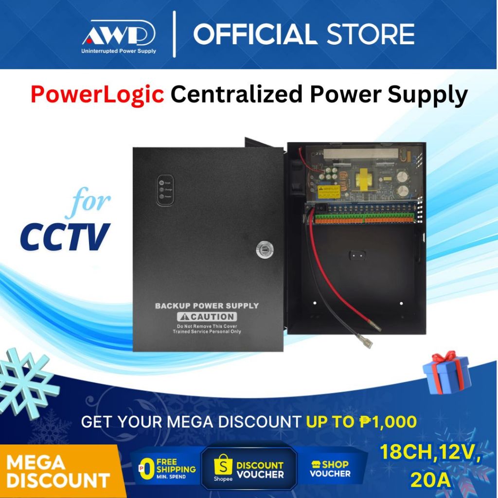 PowerLogic Centralized Power Supply for CCTV (18CH, 12V, 20A) | Shopee ...