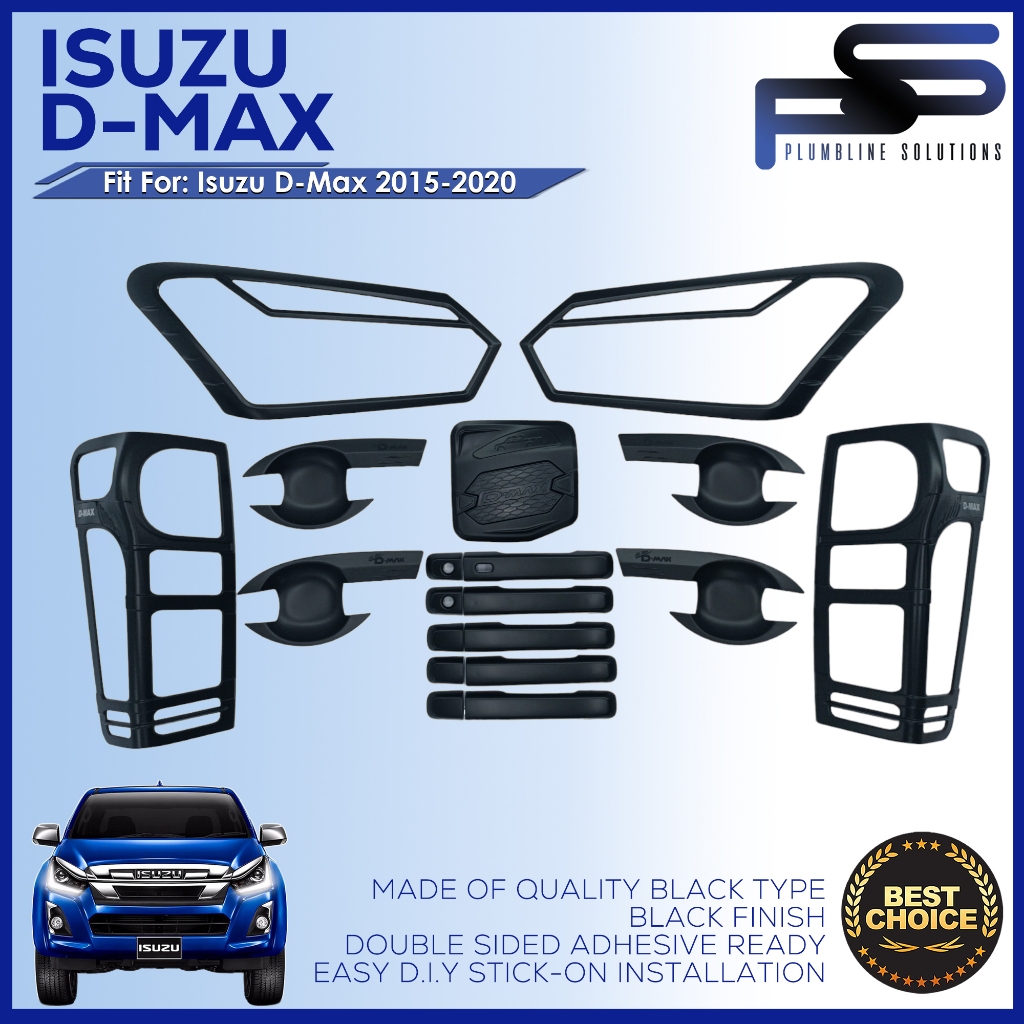 Isuzu D-MAX / DMAX 2015 - 2020 Model Black / Chrome Garnish Cover / D ...