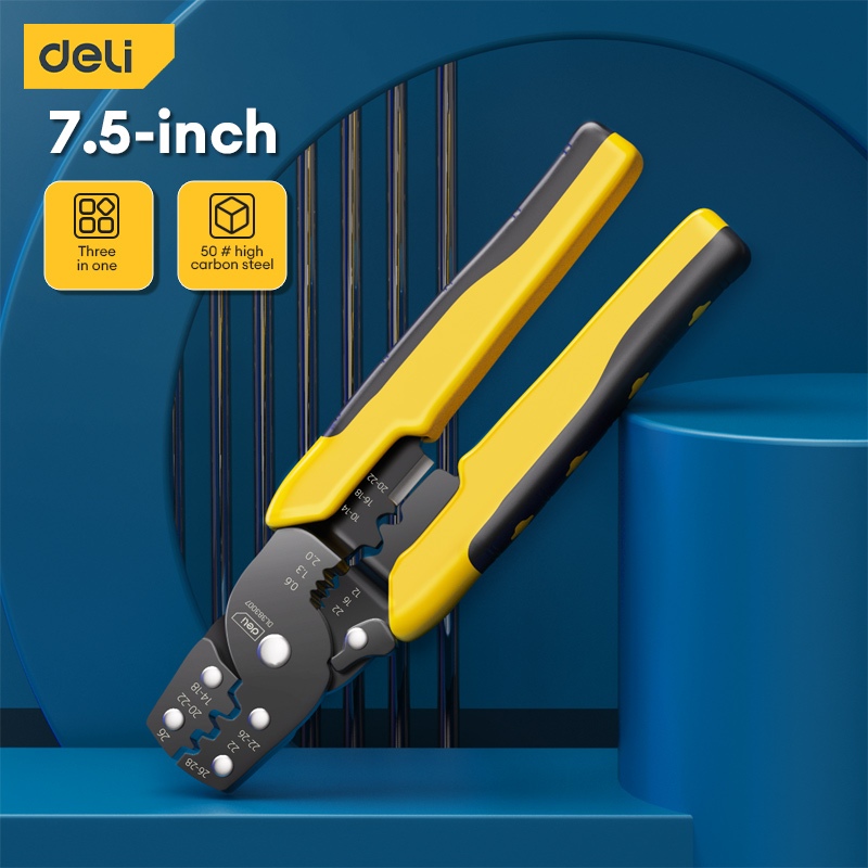 Deli Tools Multi-functional Wire Stripper Cutter Plier For Electrical 7 ...