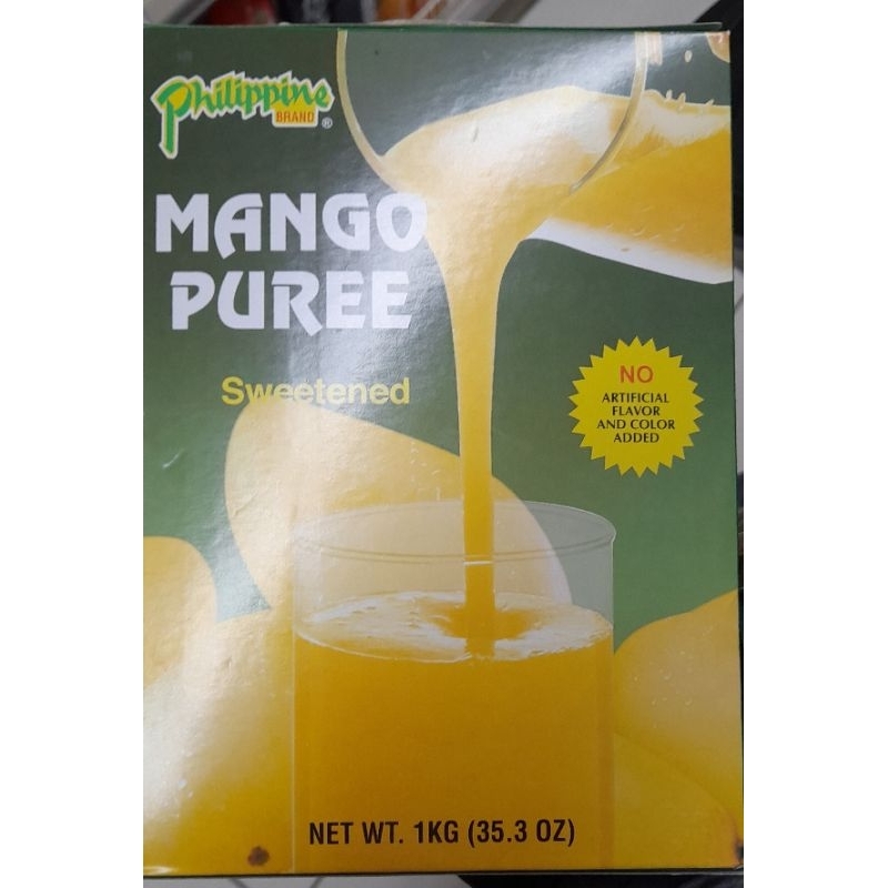 Philippine brand-(MANGO PUREE SWEETENED 1klo box)(MANGO PUREE ...