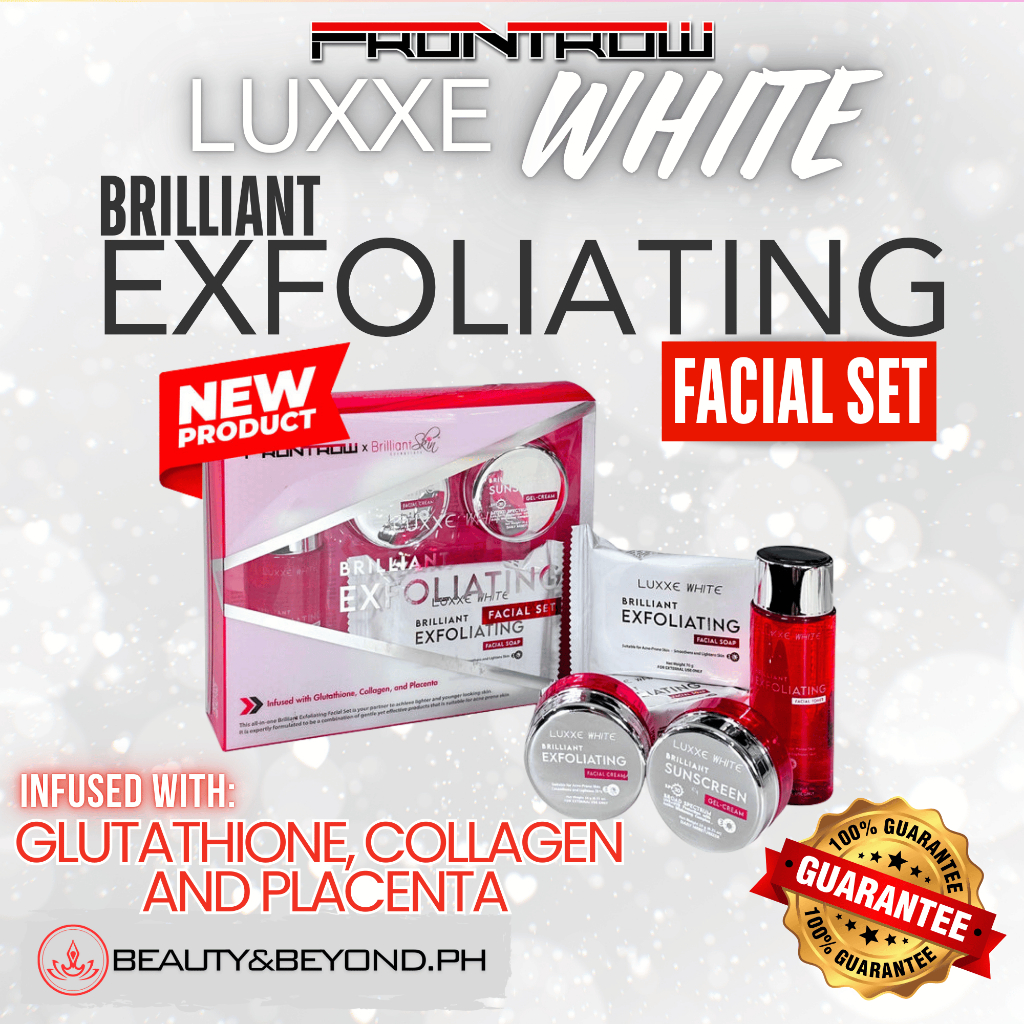 Luxxe White Brilliant Exfoliating Facial Set Infused with Glutathione ...