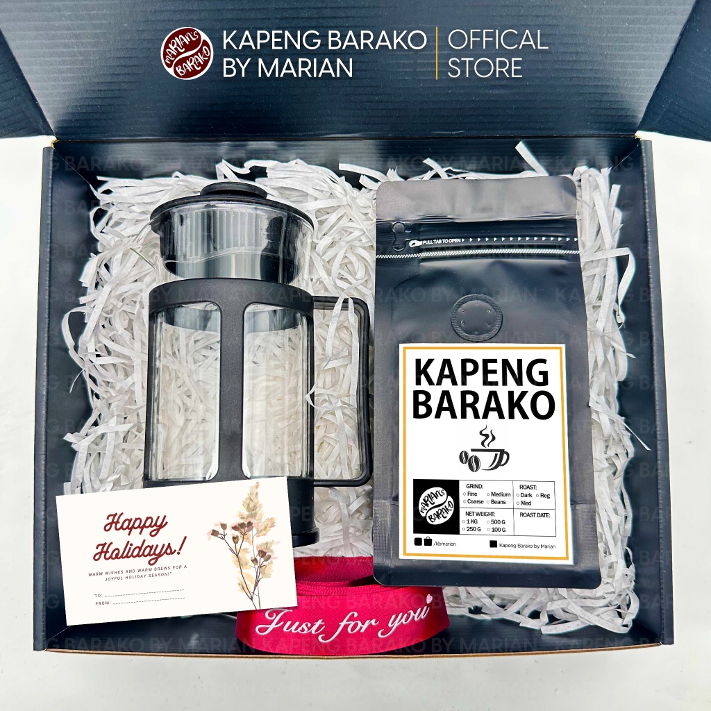 [KBM] 2-in-1 Coffee Gift Set Bundle with French Press 350 ML (Kapeng Barako by Marian) | Shopee ...