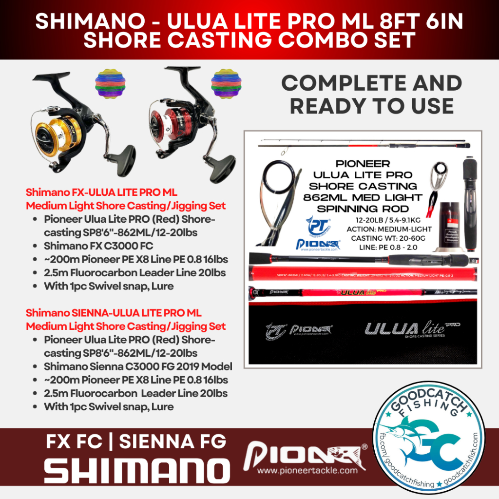 Shimano SIENNA / FX 3000 + PIONEER ULUA LITE PRO MEDIUM LIGHT ACTION ...