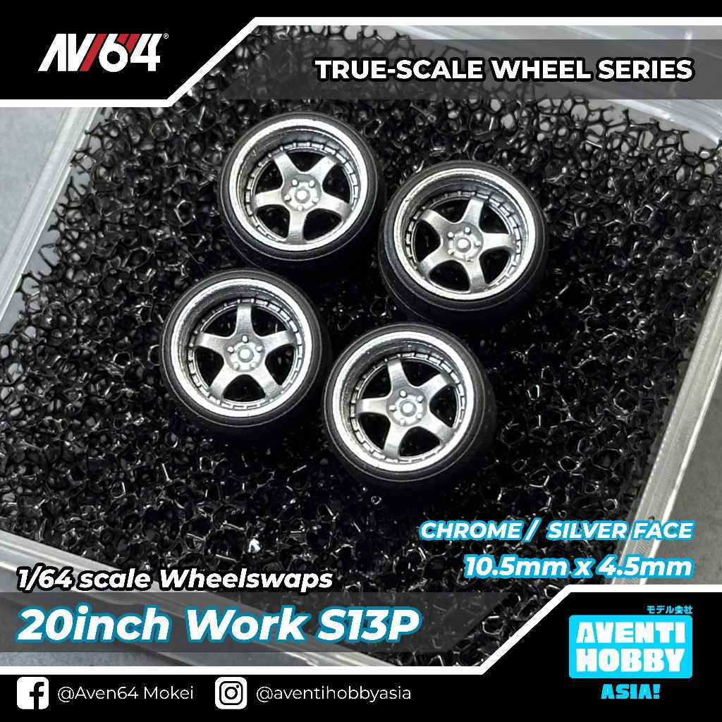 1/64 Wheelswap WORK S13P SILVER / CHROME ( 10.5mm x 4.5mm ) | Shopee Philippines