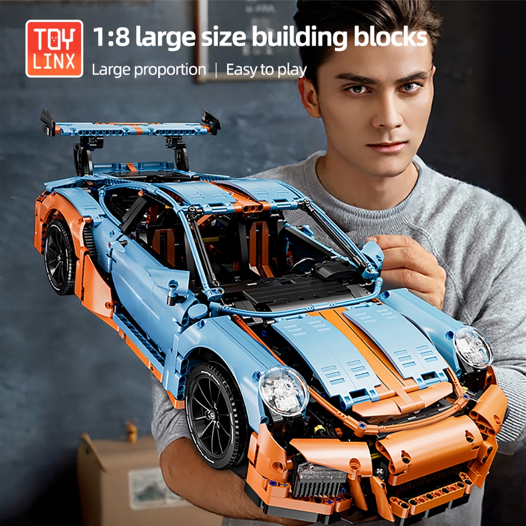 1：8 Racing Car Toy Building Blocks for Kid Birthday Gift Porsche ...