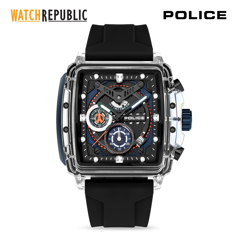 Police Clout Black Rubber Analog Quartz Watch For Men PPEWGO0052401 ...