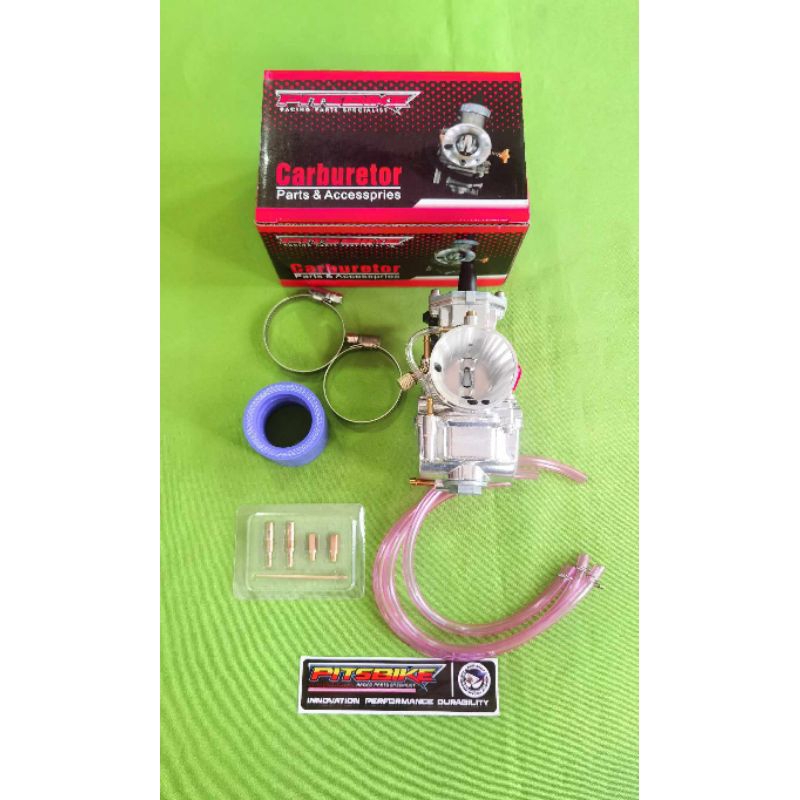 Flat Carb / Carburetor assy Flat type Chrome, Universal 28mm Pitsbike ...