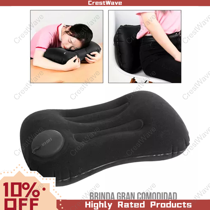 CrestWave Travel Inflatable Air Pillow with Press Pump Buy 1 Take 1 for ...