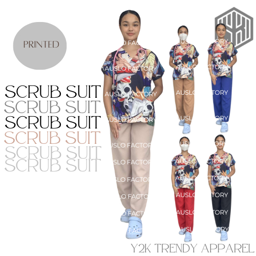 DYk Onepis Design Scrub Suit Korean Cotton Printed Upper With Katrina ...