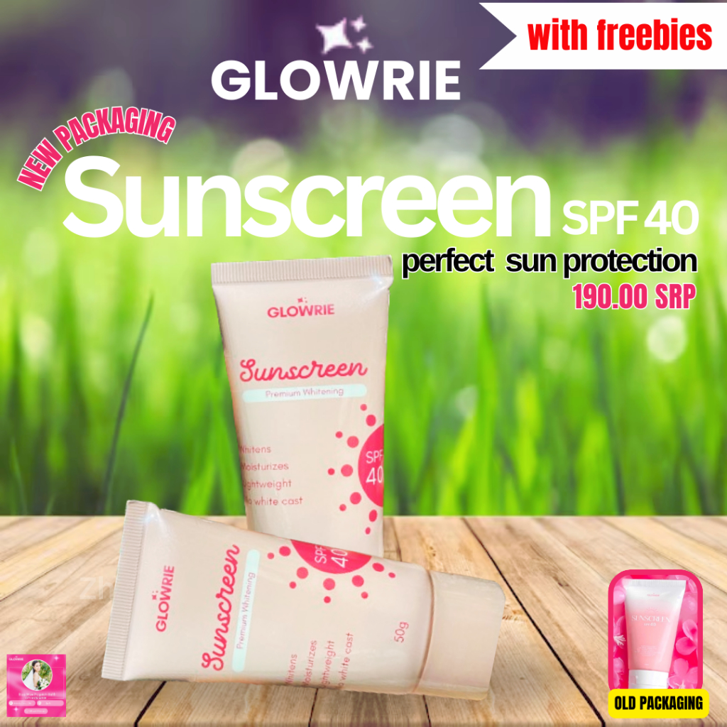 (With Freebie) ORIGINAL GLOWRIE SUNSCREEN SPF40 - NEW PACKAGING ...
