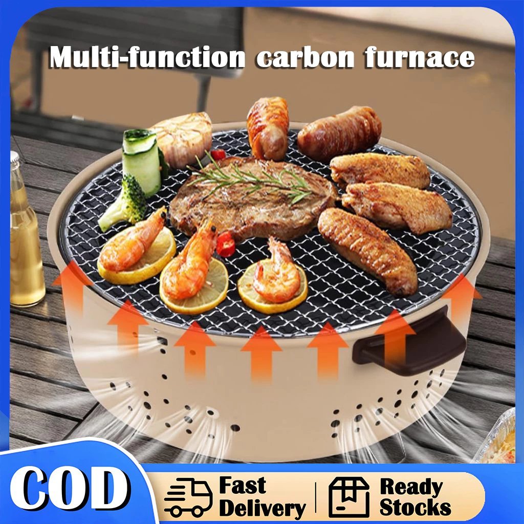 Outdoor Camping barbeque griller charcoal bbq burger grill stainless ...