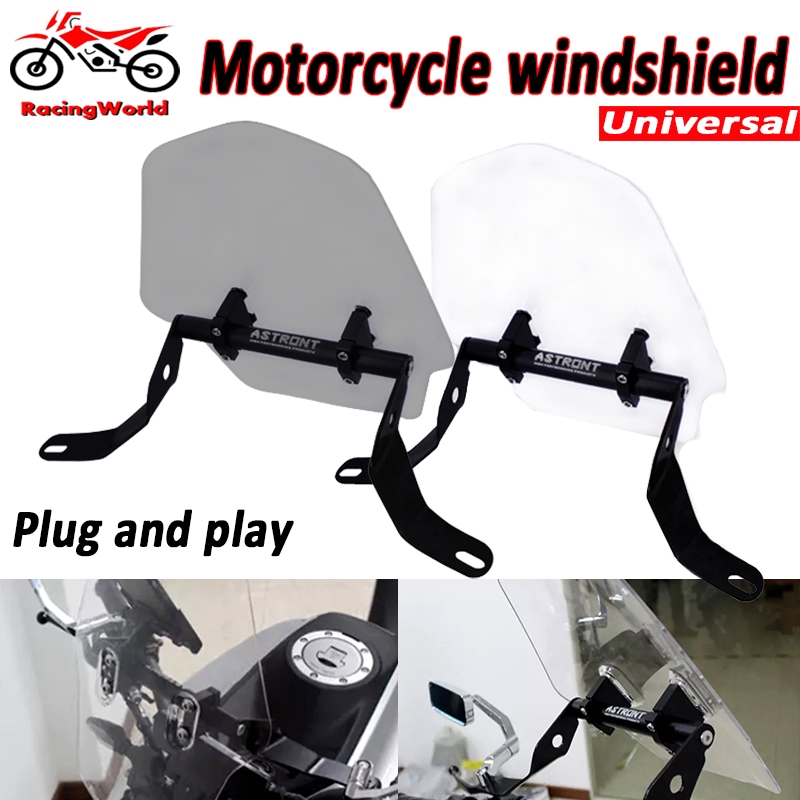 Universal 38-41mm Windshield Screen Protector Motorcycle Clear Plastic ...