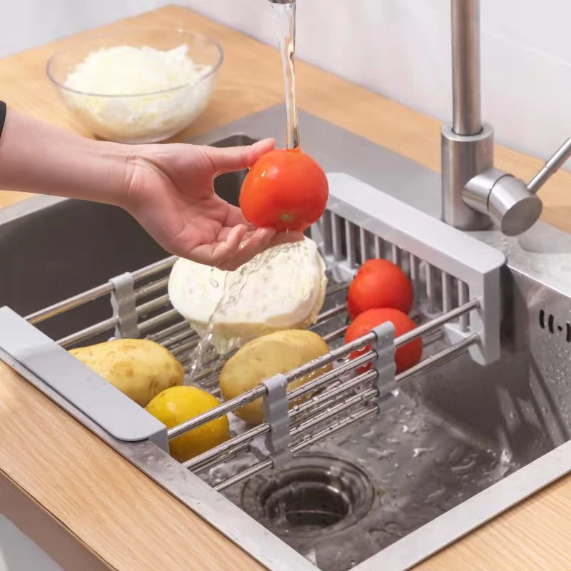 Retractable Sink Water Filter Rack Drain Basket Kitchen Sink Dish ...