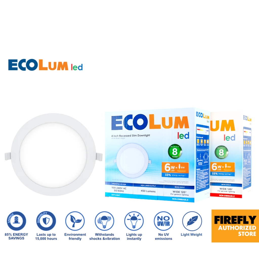 Ecolum Round LED Recessed Slim Downlight | Shopee Philippines