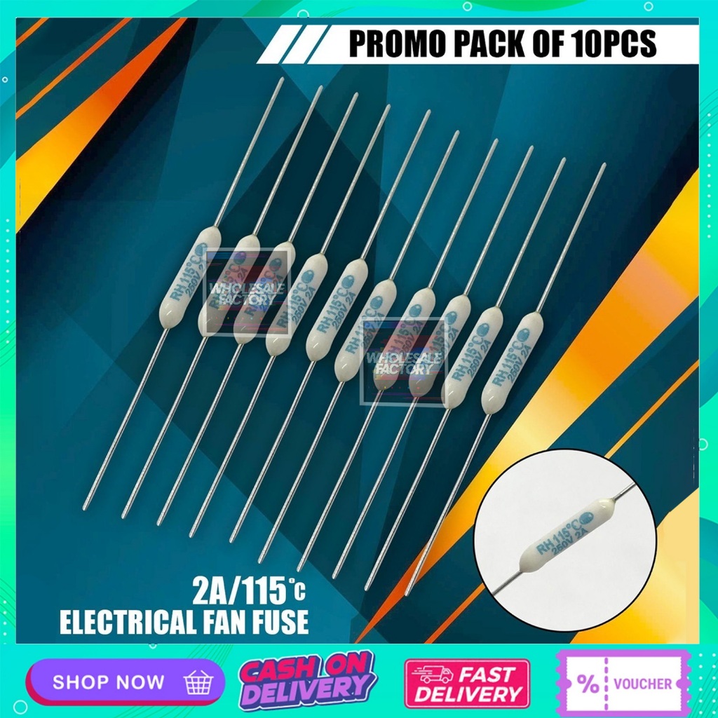 WHOLESALE (10 PCS) ELECTRICAL FAN THERMAL FUSE 115 Celsius 2A 250V ...