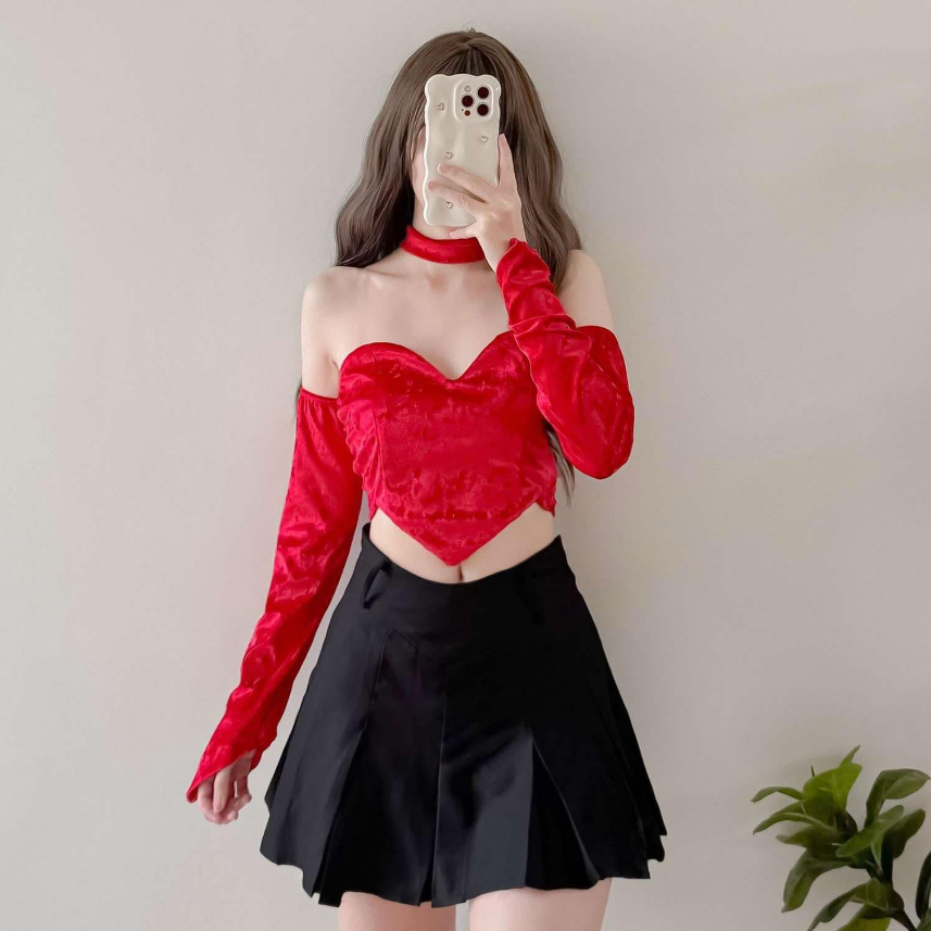 FORMA.MNL | Casual Heart Shaped Halter Neck Crop Top With Separate ...