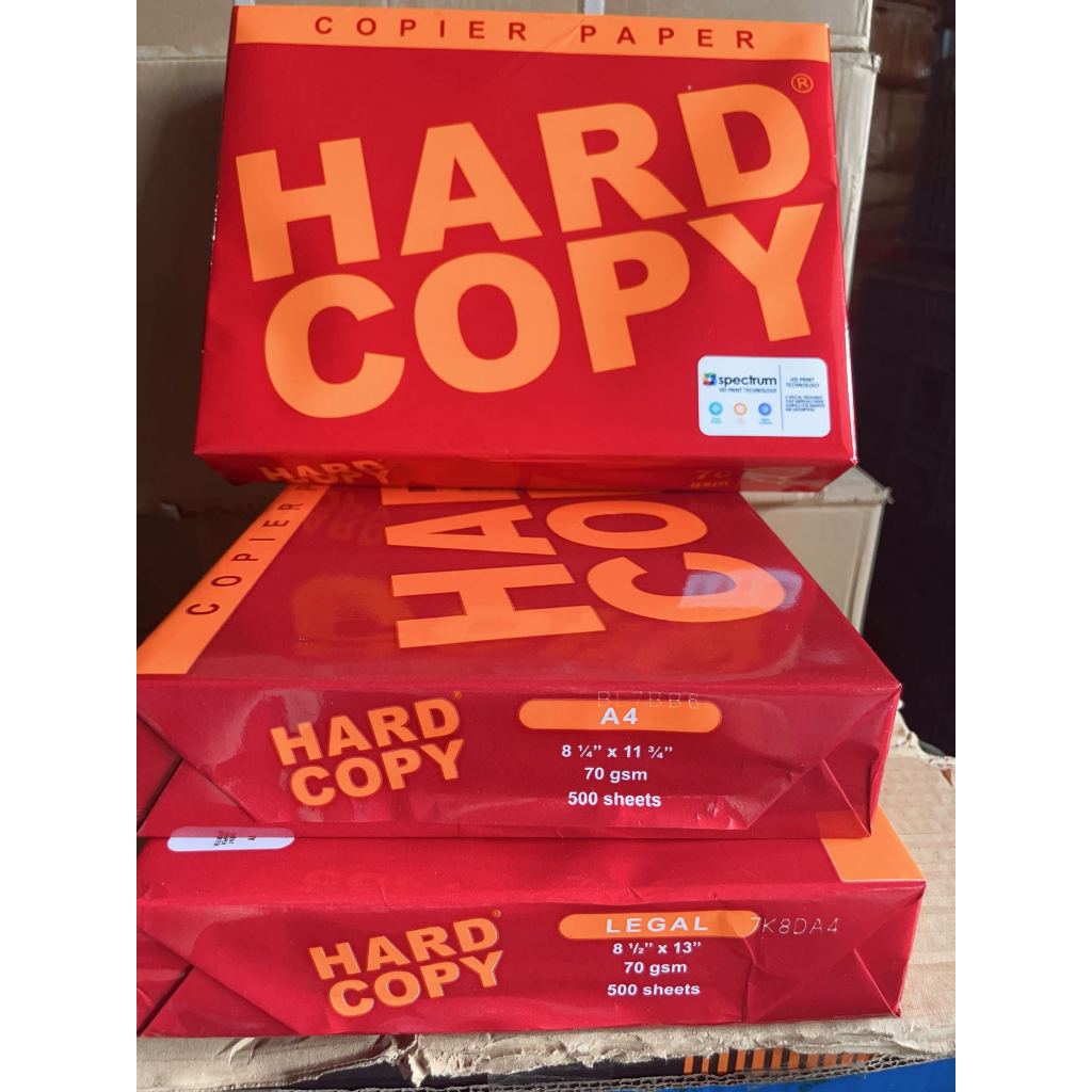 Hard Copy Bond Paper Short / A4 / Long 70gsm 500 Sheets | Shopee ...