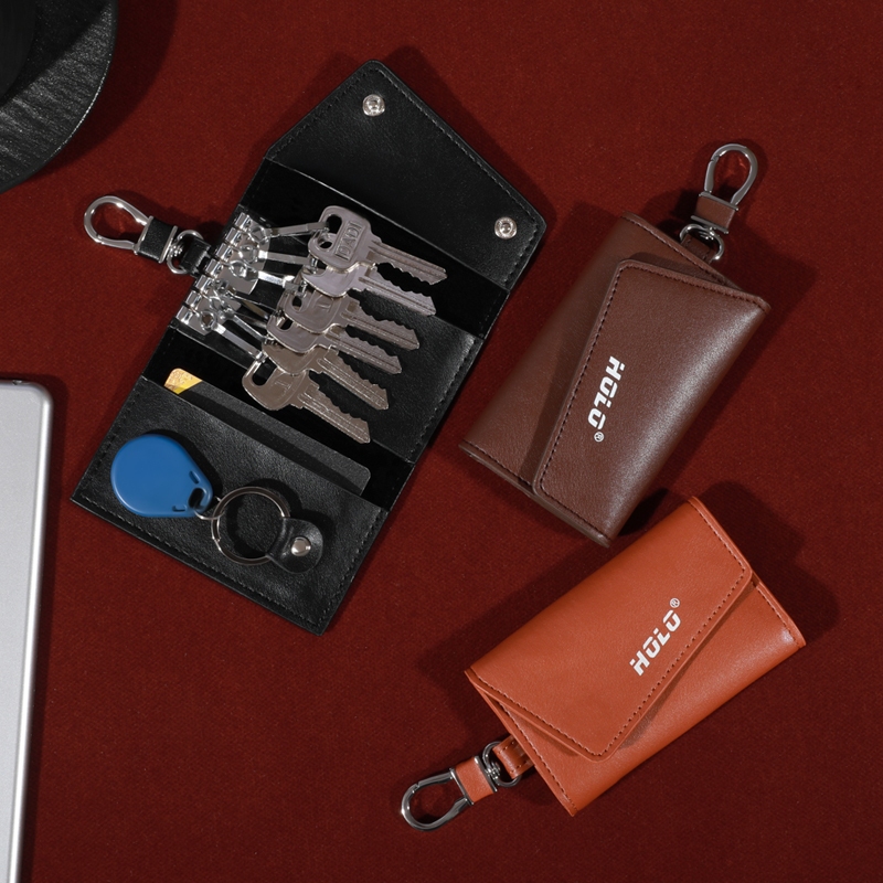 【High End】PU Leather Minimalist Key Wallets Multifunctional Folding ...