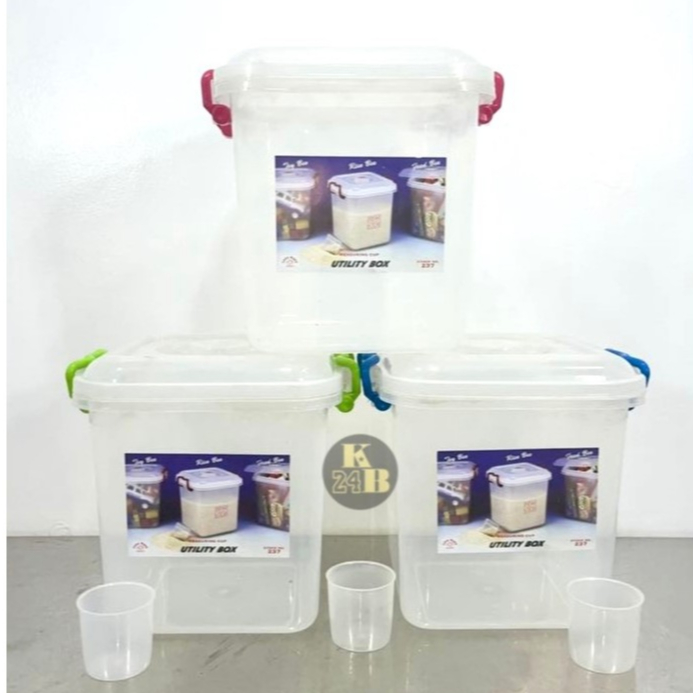 #237 Casa Ware Rice Container with Measuring Cup (UTILITY BOX) (Choose ...