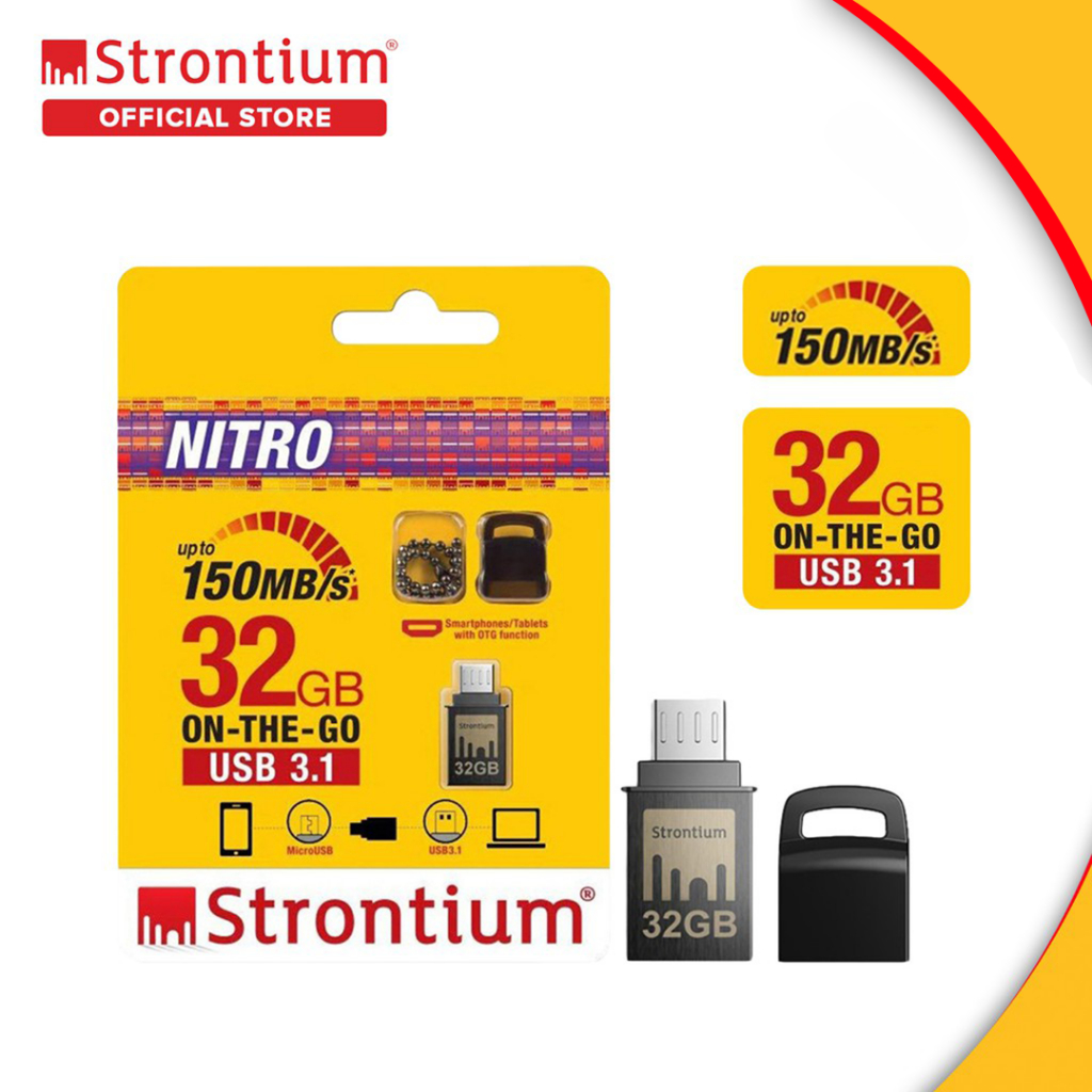 Strontium Nitro 32GB Dual Drive USB 3.1 Metal Flash Pen Drive OTG Up to ...