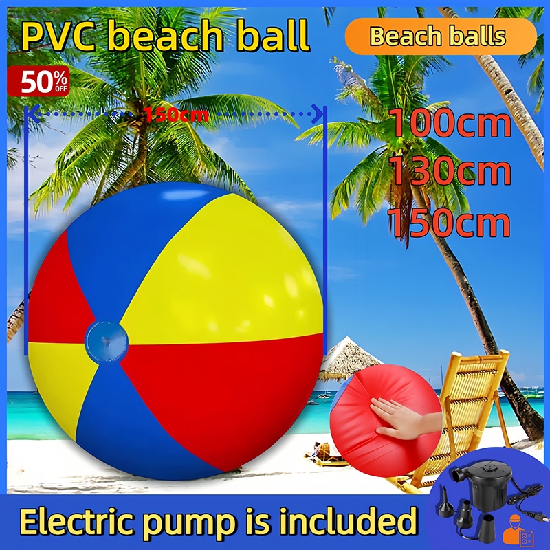Giant Inflatable Beach Ball 100/130/150cm | Large Three-color Thickened ...