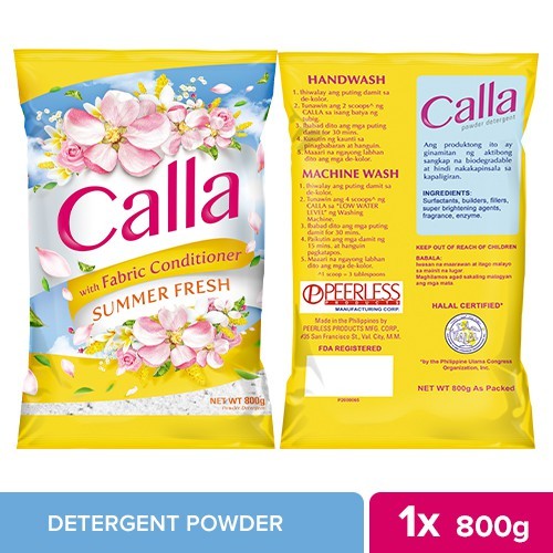 Calla Powder w/Fabric Conditioner Summer Fresh Yellow 800g | Shopee ...