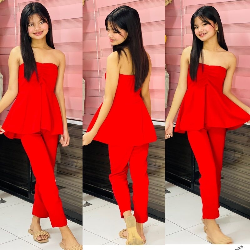 Kids Terno OOTD Kids Wear Combi top angel wings candy pants 9-14 years old | Shopee Philippines