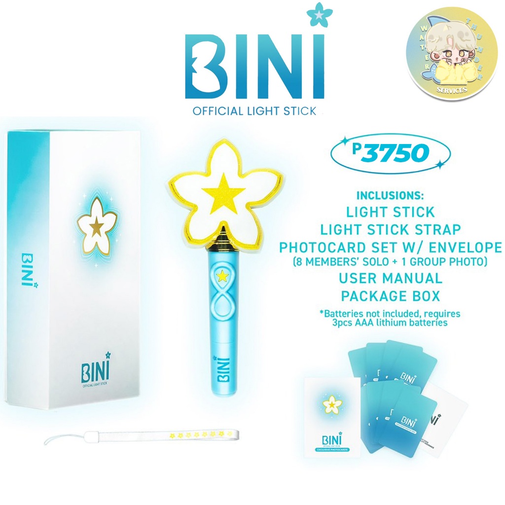 BINI Official Light Stick 'BLOOMBILYA' Wand with OT9 Photocard Set ...
