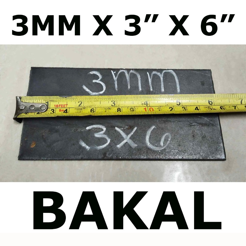 MS BASE PLATE 3MM X 3" X 6" MILD STEEL === BAKAL 3MM X 3" X 6" | Shopee ...