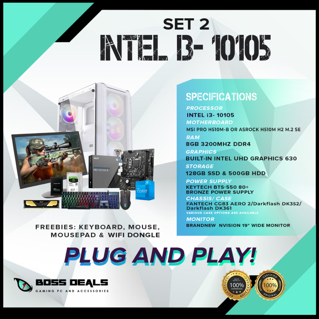 INTEL CORE I3-10105 DESKTOP PC PACKAGE (ALL BRAND NEW) | Shopee Philippines