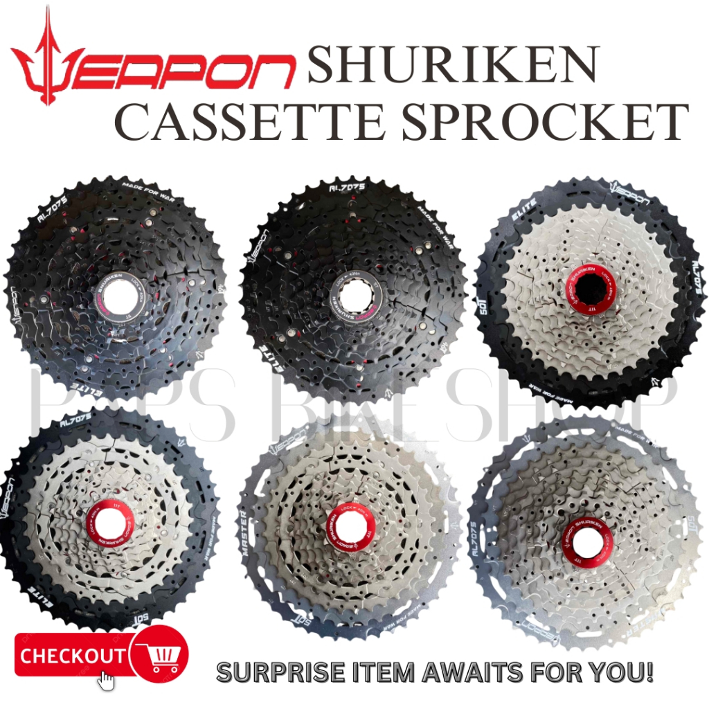WEAPON CASSETTE SPROCKET 9s, 10s, 11s & 12s ONLY (COGS) | Shopee ...