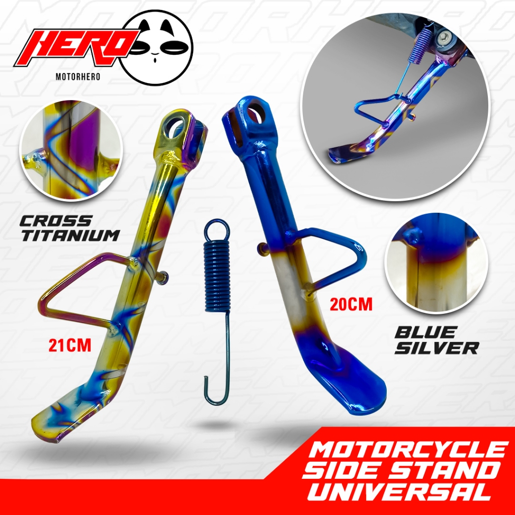 Motorcycle Side Stand 210mm & 200mm Titanium Heavy-Duty Aluminum Alloy ...