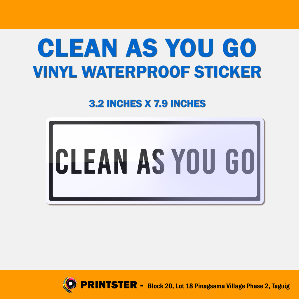 Clean As You Go Waterproof Vinyl Sticker | Shopee Philippines